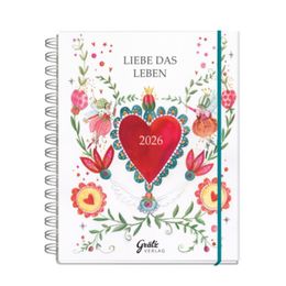 Gr&auml;tz Verlag Gr&auml;tz Verlag Kalender - Taschenkalender Liebe das Leben 2026 | Gr.: onesize