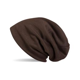 styleBREAKER Feinstrick Beanie M&uuml;tze in Dunkelbraun | Gr.: onesize