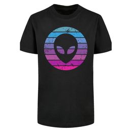F4NT4STIC T-Shirt Alien Gesicht Pink Purple in schwarz | Gr.: 134/140