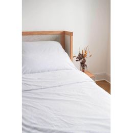 Mela Perkal Bettwäsche Set MAJULI Stripes in blau - naturweiss gestreift | Gr.: 135 x 200 + 80 x 80 cm
