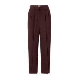 Rich & Royal Rich & Royal Cropped Wide Leg Pleated Pants in Dark Chocolate | Gr.: 42