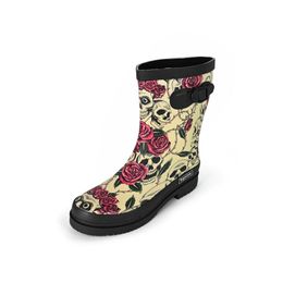 Regenliebe Gummistiefel Ghost Halbschaft in beige gemustert | Gr.: 39