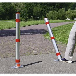 Sperrpfosten, Alu-Rundrohr, abschließbar, ohne Pedal, Dreikantschloss kaiserkraft