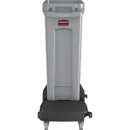 Rubbermaid Abfalleimer SLIM JIM Set, 60 l, mit Kunststofffahrwagen, grau