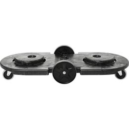 Rubbermaid BRUTE® Transportroller/ Fahrgestell, Tandem-Fahrgestell, 4 Lenkrollen, 2 große Bockrollen