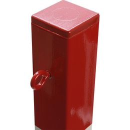 Moravia Sperrpfosten Morion, zum Aufd&uuml;beln, 70 x 70 mm, rot-wei&szlig; lackiert, 1 &Ouml;se