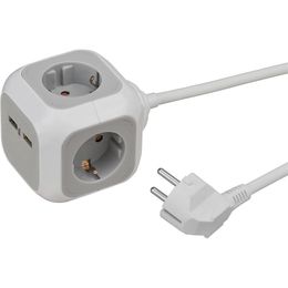 Fa.Brennenstuhl Brennenstuhl Steckdosenblock ALEA-Power mit USB-Charger, 4fach, mit USB-Ladefunktion, weiß / lichtgrau
