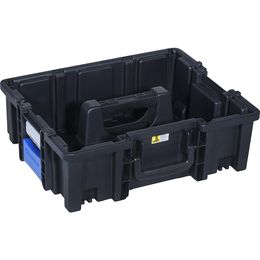 Profi-Tragekasten mit Clips, Außen-LxB 440 x 355 mm, schwarz/blau, PP kaiserkraft