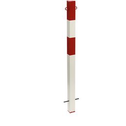 Moravia Sperrpfosten Morion, zum Einbetonieren, 70 x 70 mm, rot-wei&szlig; lackiert, 2 &Ouml;sen