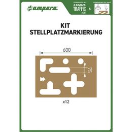 Ampere Schablonenset, Stellplatzmarkierung, 12 Schablonen, Karton