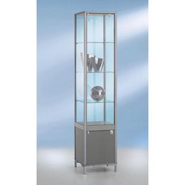 LINK S&auml;ulenvitrine, 3 B&ouml;den, mit Unterschrank, HxBxT 1860 x 400 x 400 mm kaiserkraft