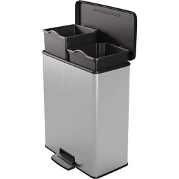 Tretm&uuml;lleimer Slim, Volumen 2 x 26 l, HxBxT 622 x 300 x 496 mm, silber kaiserkraft