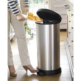 Tretm&uuml;lleimer DECOBIN, halbrund, Volumen 40 l, HxBxT 705 x 355 x 305 mm, silber kaiserkraft