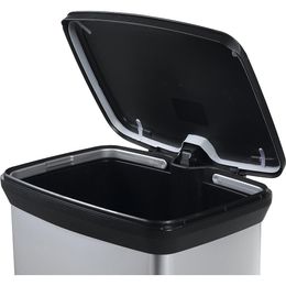Tretm&uuml;lleimer DECOBIN, eckig, Volumen 50 l, HxBxT 730 x 395 x 292 mm, silber kaiserkraft