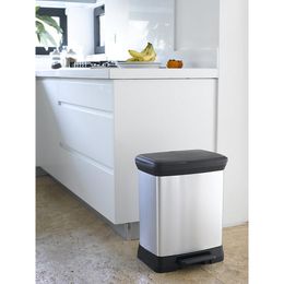 Tretm&uuml;lleimer DECOBIN, eckig, Volumen 30 l, HxBxT 515 x 300 x 400 mm, silber kaiserkraft