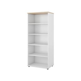 Büroregal Portland, HxBxT 1845 x 800 x 420 mm, weiß gebürstet / Birke kaiserkraft