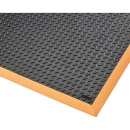 NOTRAX Anti-Erm&uuml;dungsmatte Cushion Flex&reg;, LxB 2100 x 910 mm, schwarz / orange