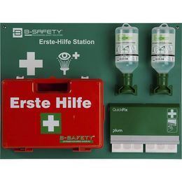 B-Safety Erste-Hilfe-Station, STANDARD No. 1, inkl. Augenspülflaschen-Wandbox, Pflaster, Erste-Hilfe-Koffer