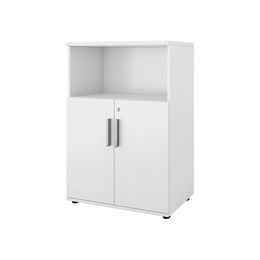 Schrank Portland, BxT 800 x 420 mm, H 1138 mm, T&uuml;rh&ouml;he 700 mm, wei&szlig; geb&uuml;rstet kaiserkraft