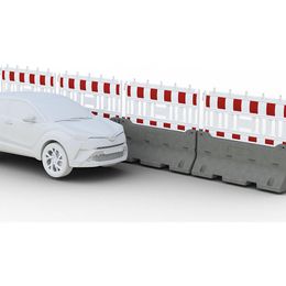 Schake Betonleitwand mit Kunststoffzaun, LxBxH 2420 x 2030 x 940 mm, grau/wei&szlig;/rot