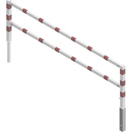 Schake Wegesperre, schwenkbar, mit Ober- und Knieholm, wei&szlig; mit roten Reflexstreifen, Breite 3000 mm