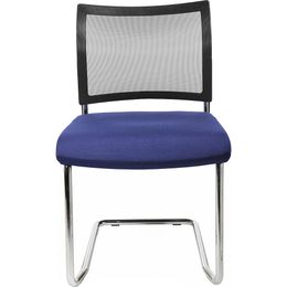 Topstar Besucherstuhl, stapelbar, Freischwinger, Netz-R&uuml;ckenlehne, VE 2 Stk, blau