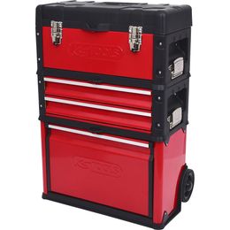 KS Tools Fahrbarer Kunststoff-Stahlblech-Werkzeugkasten, Tragf&auml;higkeit 75 kg, HxB 720 x 320 mm
