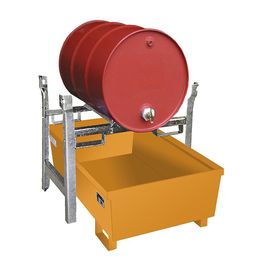 eurokraft pro Fassregal-Stapelgestell, für 1 x 200-l-Fass, verzinkt, BxTxH 980 x 580 x 850 mm