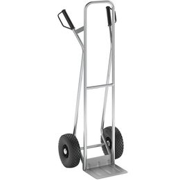 eurokraft pro Sackkarre aus Aluminium, Modell L: f&uuml;r Gro&szlig;es und Sperriges, mit komfortabler Luftbereifung