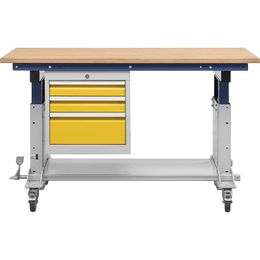 Hub-Arbeitstisch Supporter mit Schubladenschrank, Buche-Multiplexplatte, BxT 1600 x 790 mm kaiserkraft