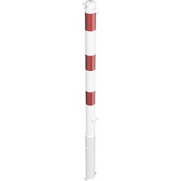 Schake Absperrpfosten, &Oslash; 60 mm, wei&szlig; / rot, herausnehmbar, mit 2 &Ouml;sen
