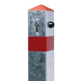 Sperrpfosten aus Stahlrohr, kippbar, mit Bodenplatte, vierkant, 70 x 70 mm kaiserkraft