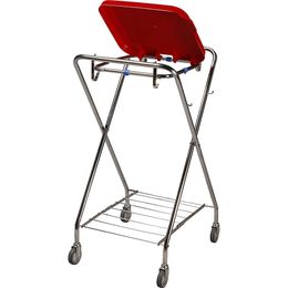 Hygiene-Müllsackständer, für Volumen 120 l, Halterrahmen quadratisch, rot, Höhe 1030 mm kaiserkraft