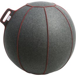 VLUV VELT Sitzball, aus Merino-Wollfilz, 700 - 750 mm, grau-meliert/rot