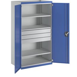 ANKE Schwerlastschrank mit 3 Fachböden, 3 Schubladen à 120 mm, HxBxT 1950 x 1084 x 690 mm