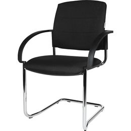 eurokraft pro Freischwinger, VE 2 St&uuml;ck, R&uuml;ckenlehne gepolstert, schwarz, Sitz schwarz
