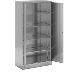 Edelstahl-Werkzeugschrank, mit 4 Fachböden, HxBxT 1950 x 1000 x 500 mm kaiserkraft