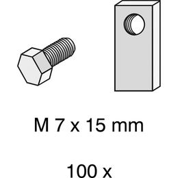hofe Schrauben, M 7 x 15 mm, VE 100 Stk, mit Spezialmuttern