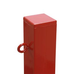 Moravia Sperrpfosten Morion, zum Einbetonieren, 70 x 70 mm, rot-wei&szlig; lackiert, 1 &Ouml;se