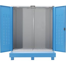 eurokraft pro Gefahrstoff-Depot f&uuml;r F&auml;sser, Auffangvolumen 320 l, BxT 1600 x 1150 mm