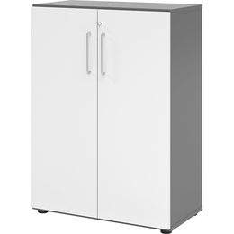 VERA-ZWO - B&uuml;roschrank, HxBxT 1100 x 800 x 420 mm, 2 Fachb&ouml;den, graphit / wei&szlig; kaiserkraft