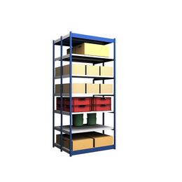 hofe Stabil-Steckregal, doppelseitig, Regalhöhe 3000 mm, blau/verzinkt, Bodenbreite 1325 mm, Grundregal, Breite x Tiefe 1325 x 500 mm