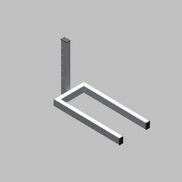 Kistengabel, aus Kantrohr 50 x 30 mm, Gabell&auml;nge 500 mm kaiserkraft