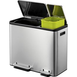 EKO Tretabfallsammler, Volumen 15 + 30 l, BxHxT 605 x 492 x 321 mm, Edelstahl, 2fach-Sammler