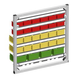Wandregal mit Sichtlagerk&auml;sten, HxB 670 x 660 mm, mit 28 K&auml;sten kaiserkraft