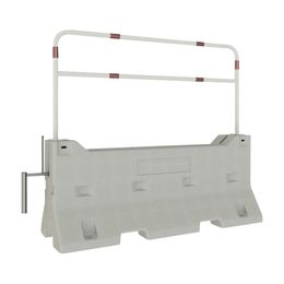 Schake Betonleitwand mit Schutzb&uuml;gel, LxBxH 2420 x 1936 x 1020 mm, grau/wei&szlig;/rot