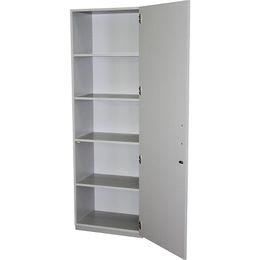 eurokraft pro Flügeltürenschrank, HxBxT 1864 x 615 x 440 mm, 4 Fachböden, lichtgrau RAL 7035 mit 1 Flügeltür
