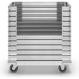Zarges Alu-Kastenwagen, Inhalt 350 l, Seitenwand halb abklappbar