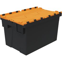 Mehrweg-Stapelbeh&auml;lter, LxBxH 600 x 400 x 367 mm, schwarz/orange kaiserkraft