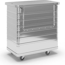 Zarges Alu-Kastenwagen, Inhalt 1050 l, mit halb abklappbarer Seitenwand